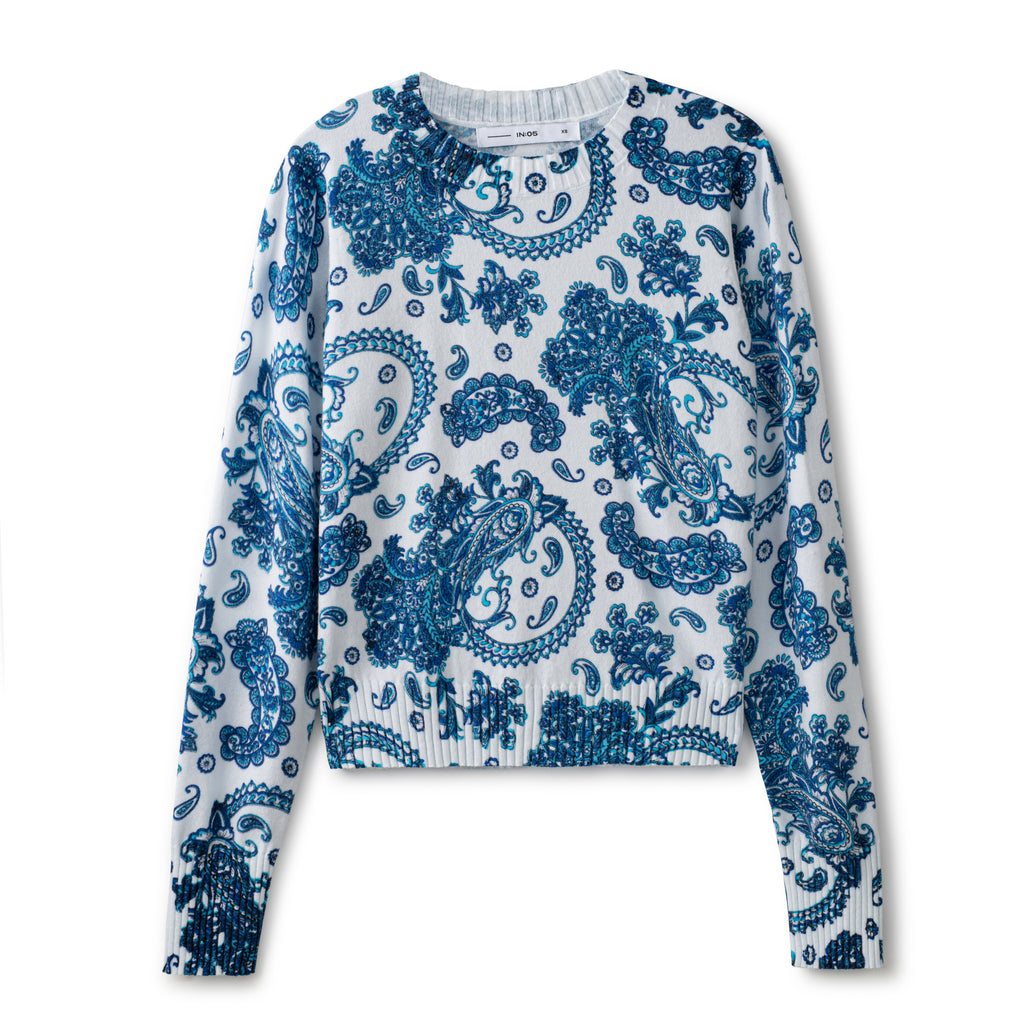 Knitted Sweater IN: Paisley Blue Print – IN:05NY